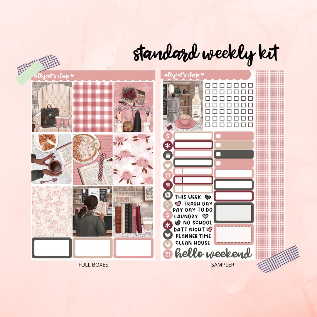 Caroline Sticker Kit // Vertical Planners, Hourly Planners - Etsy
