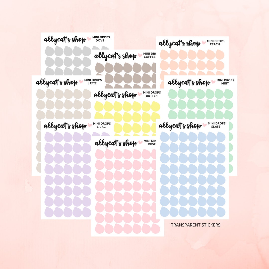 Mini Drops - Transparent Planner Stickers - Etsy
