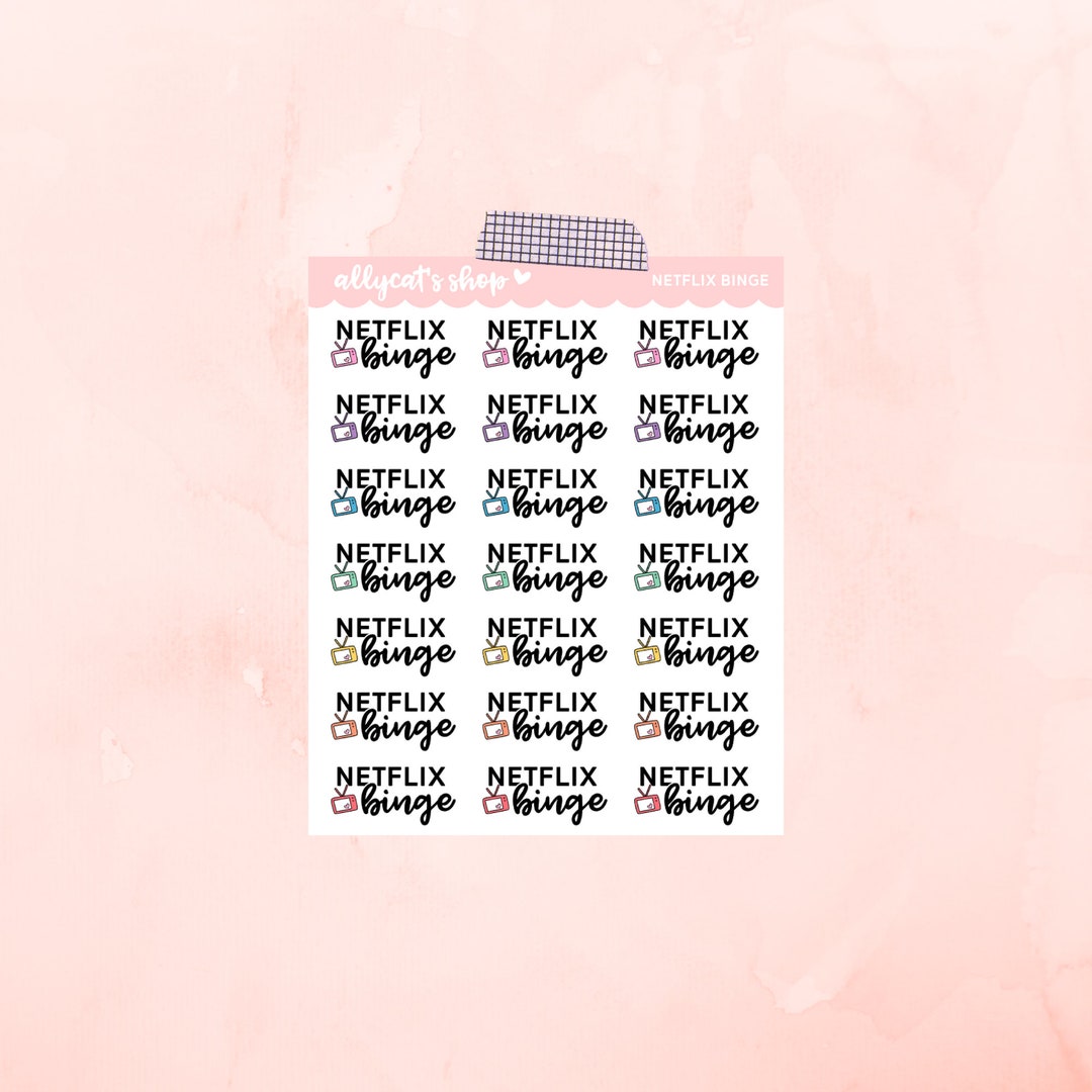Netflix Binge Stickers - Planner Stickers - Etsy