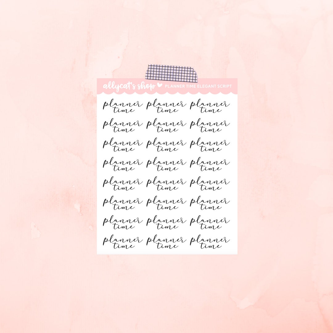 Planner Time ELEGANT Script Stickers - Planner Stickers, Custom Script ...