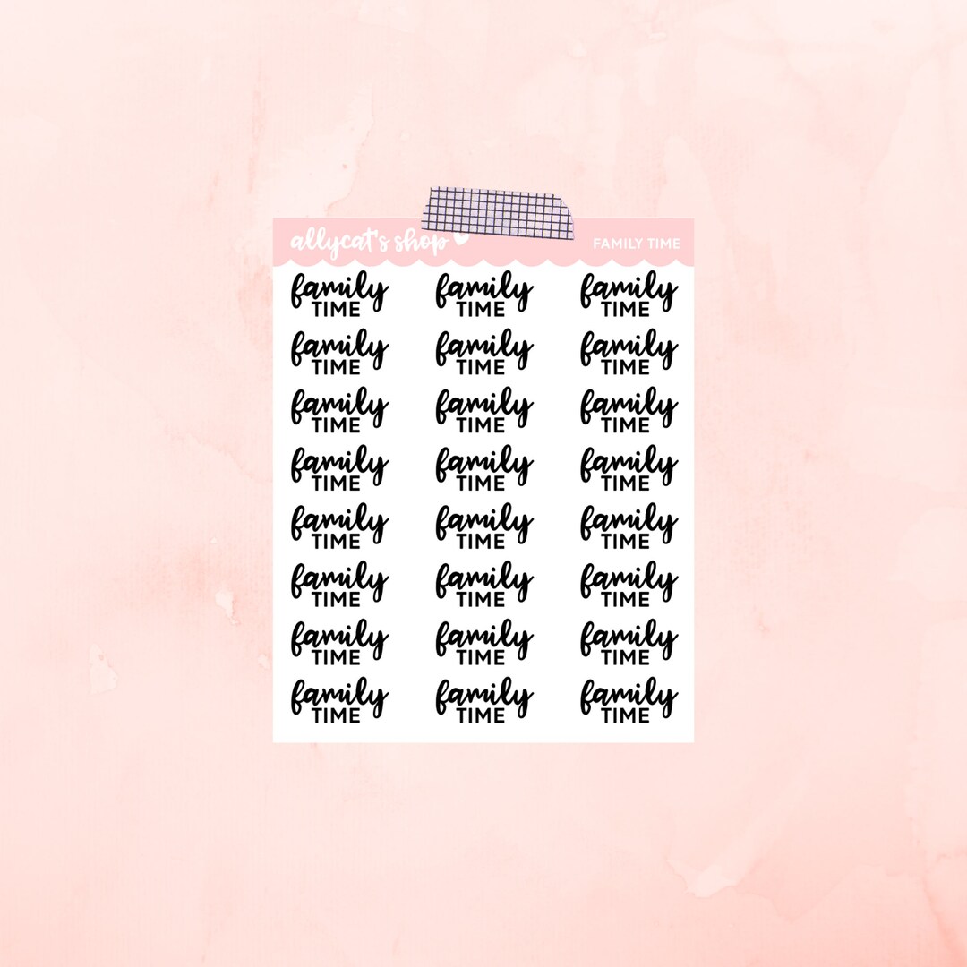 Family Time CURSIVE Scripts - Planner Stickers - Etsy
