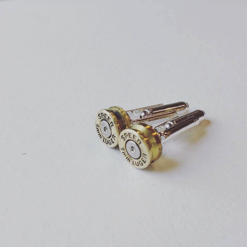 SPEER 9mm Brass Bullet Shell Cufflink- Bullet Casing Cuff Links - Etsy Canada