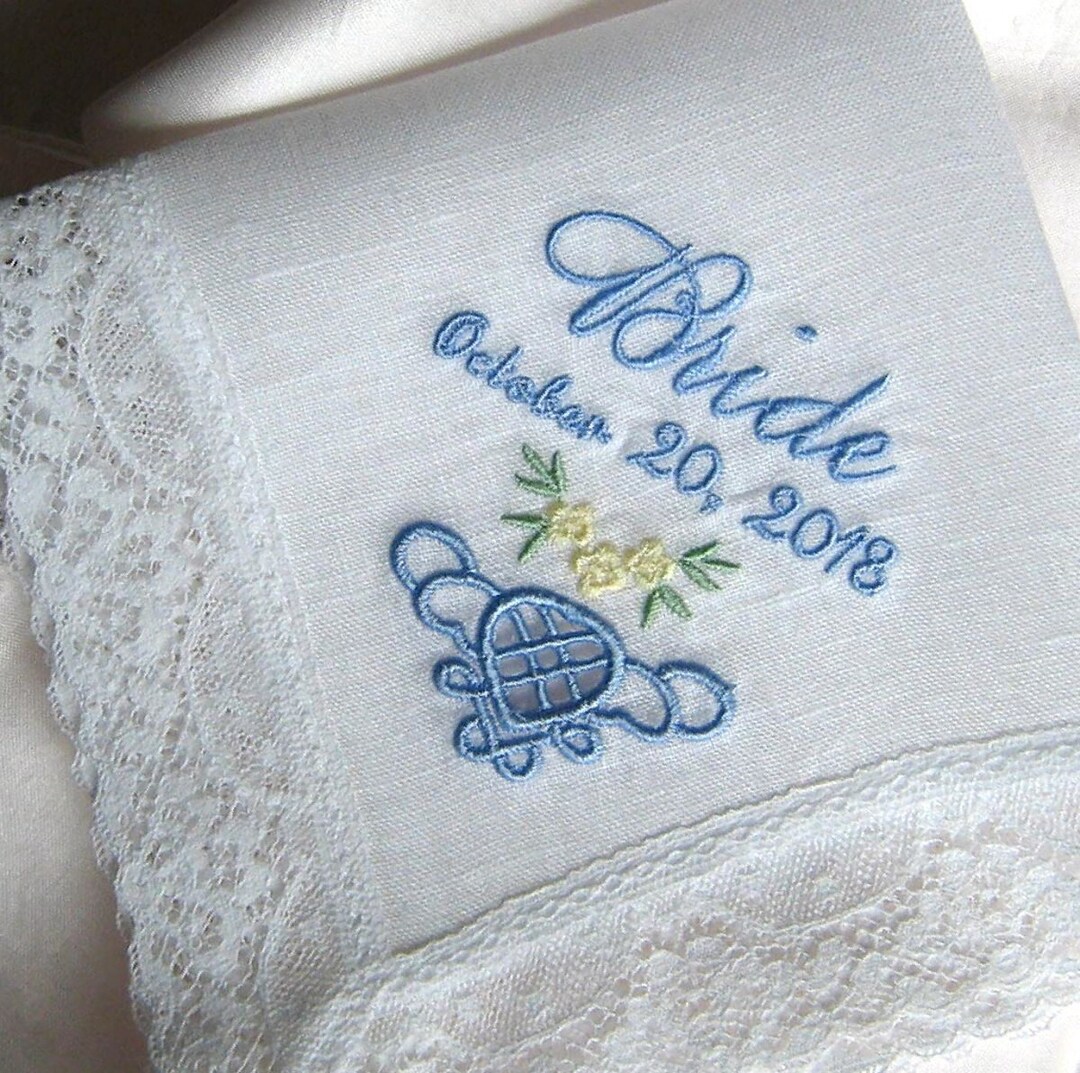 WEDDING HANDKERCHIEF, Gift for the Bride, Classic Keepsake, Communion ...