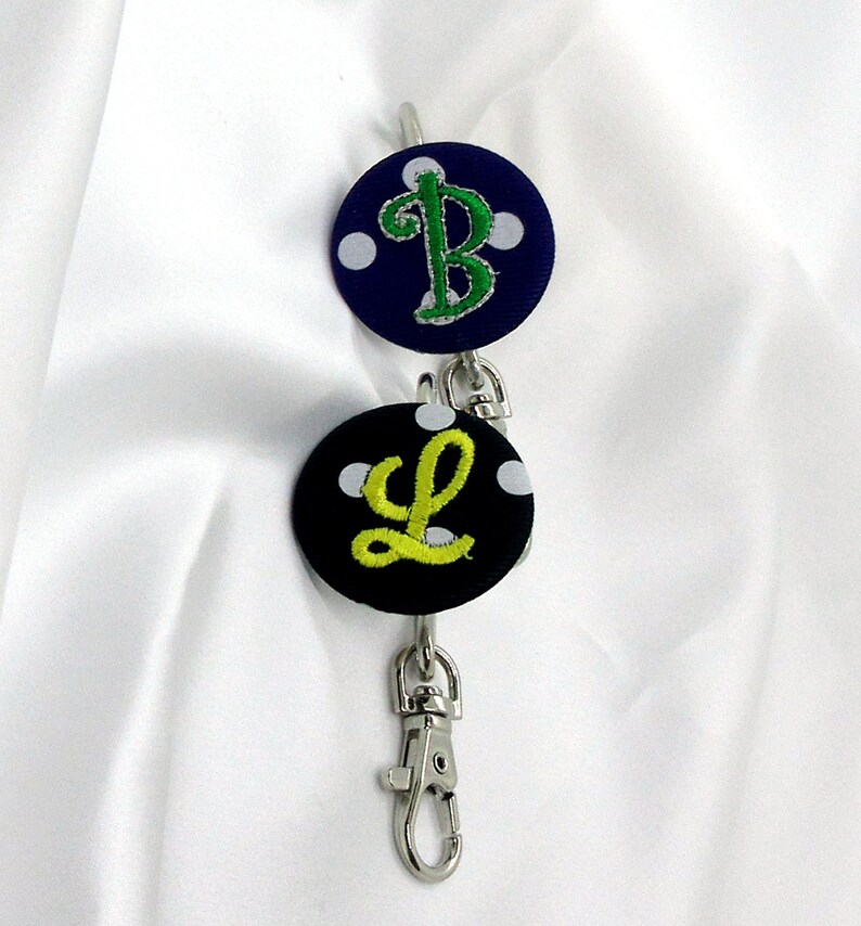 MONOGRAMMED FINDERS KEY Purse Find Keys Fast Covered Polka - Etsy