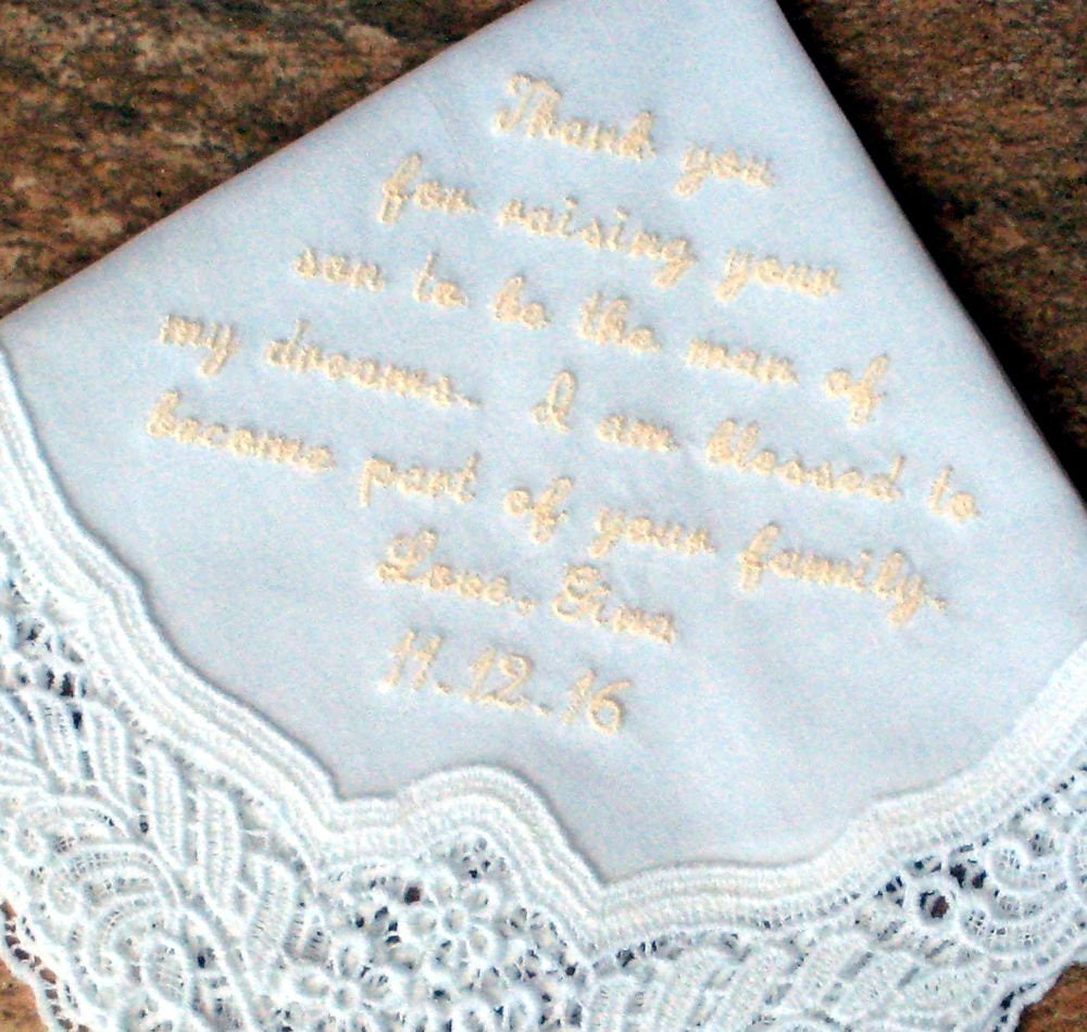 MESSAGE HANDKERCHIEF EMBROIDERED With up to 25 Words All | Etsy
