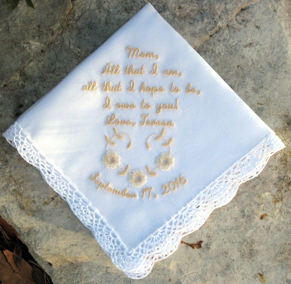 LACE WEDDING HANDKERCHIEF With a Personal Message Rolled | Etsy