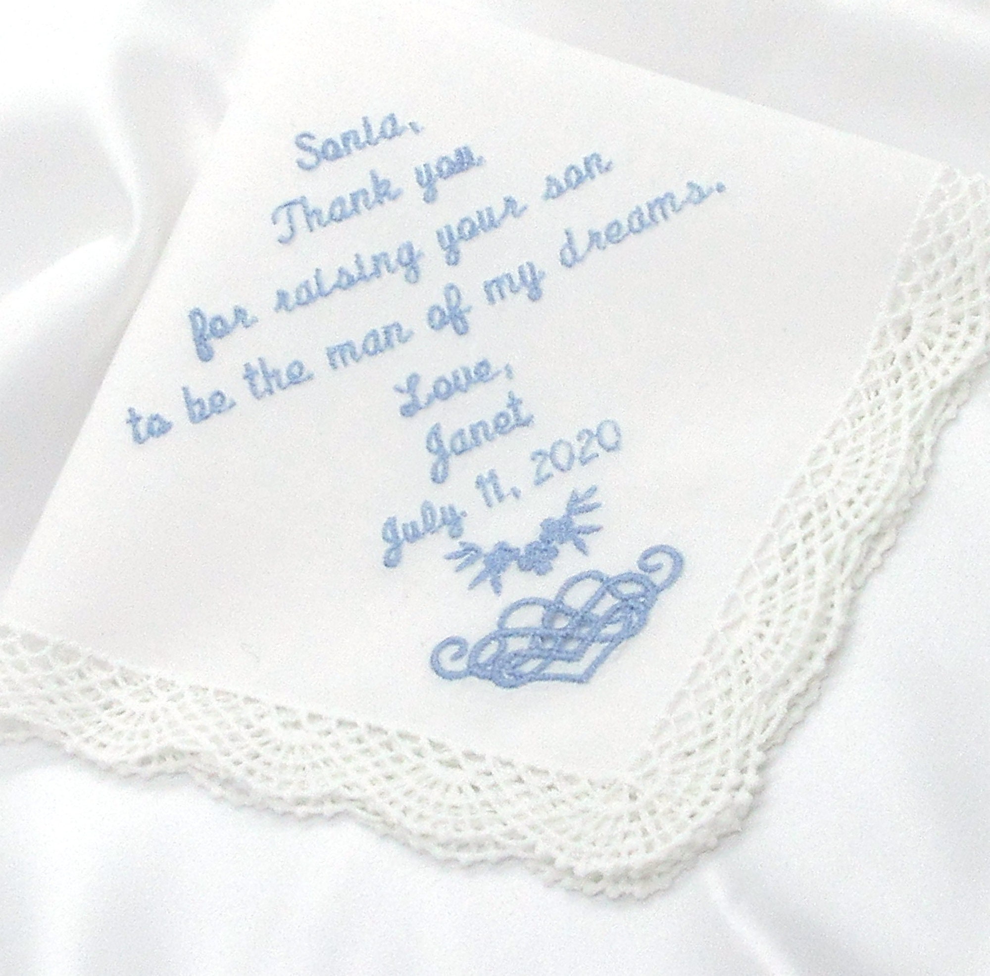 WEDDING HANDKERCHIEF With a Personal Message Mother of the | Etsy