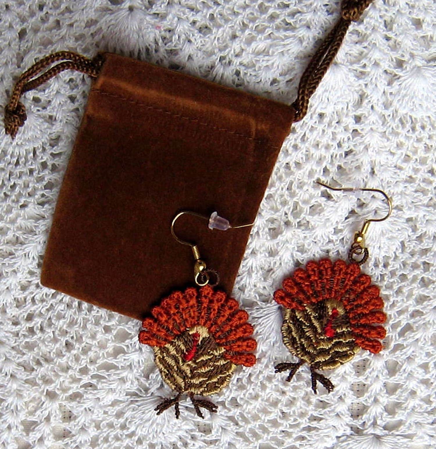THANKSGIVING TURKEY EARRINGS For the Holidays Pierced Ears | Etsy