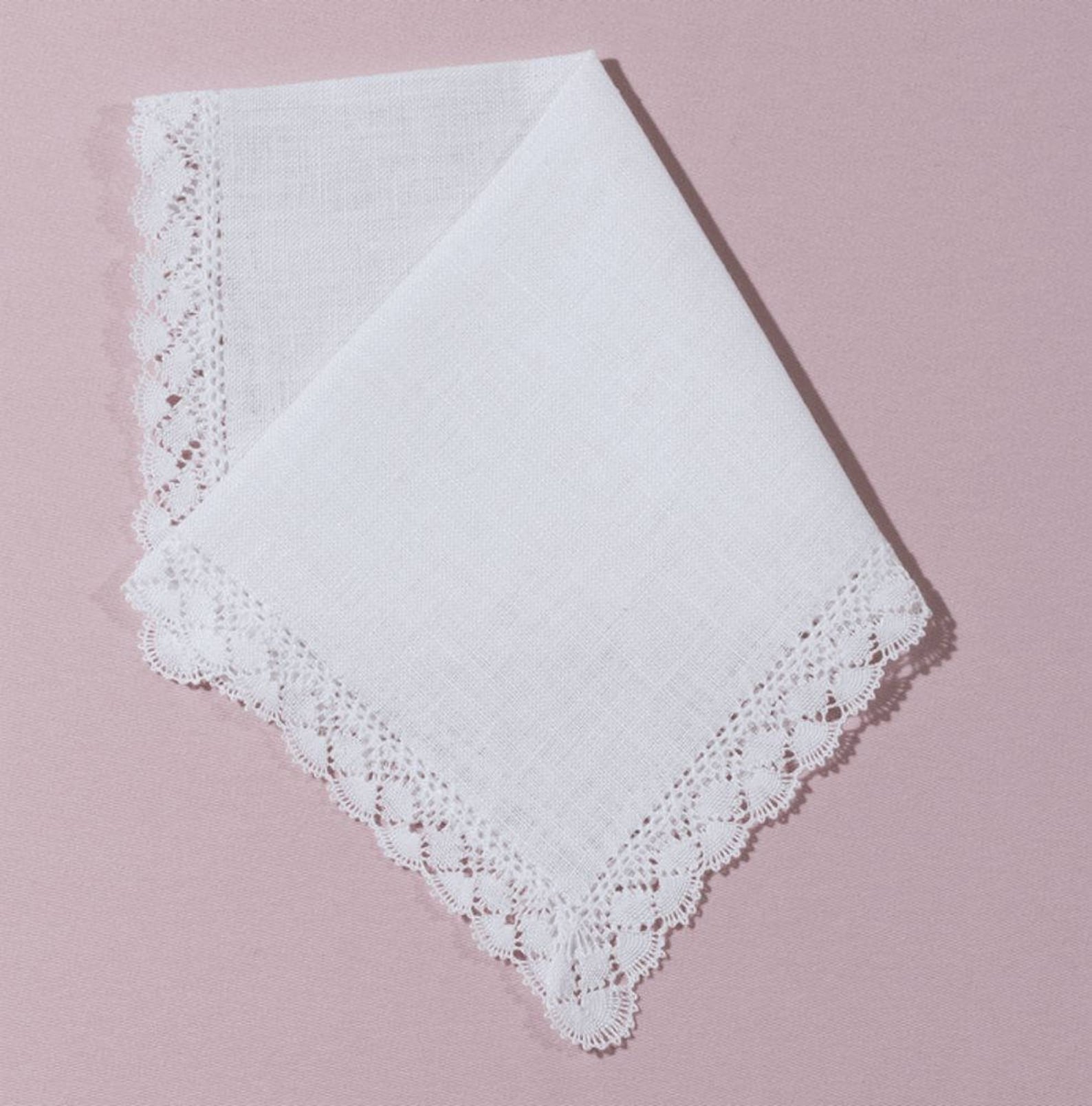 WEDDING HANDKERCHIEF, LINEN, Bobbin Lace, Personalize With Cutwork ...