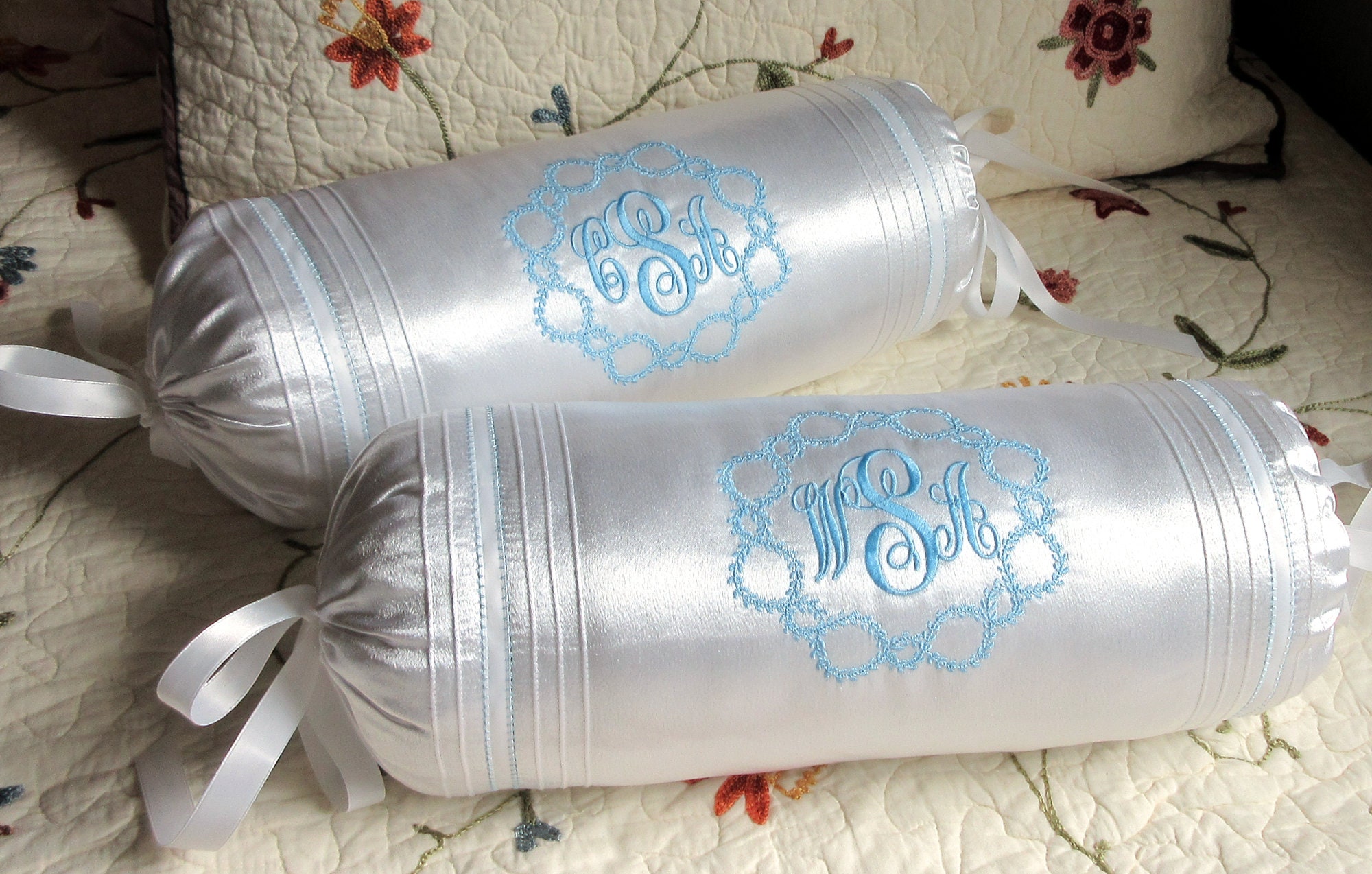 Neck Roll Pillow Covered in Soft Satin Heirloom Pin Tucks | Etsy