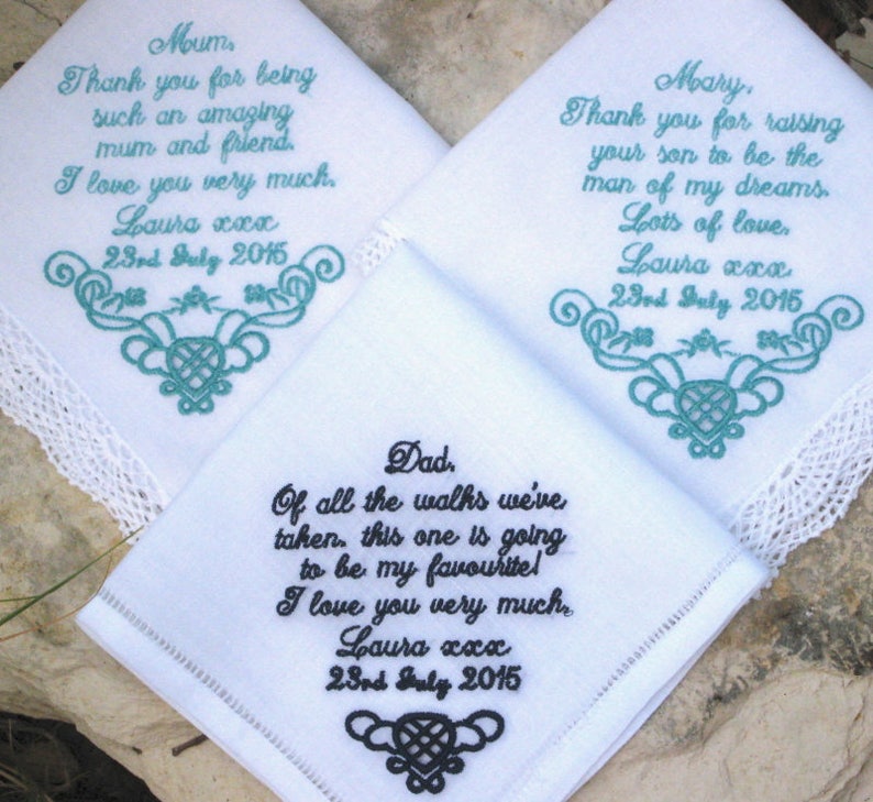 WEDDING HANDKERCHIEF With a Personal Message Mother of the | Etsy