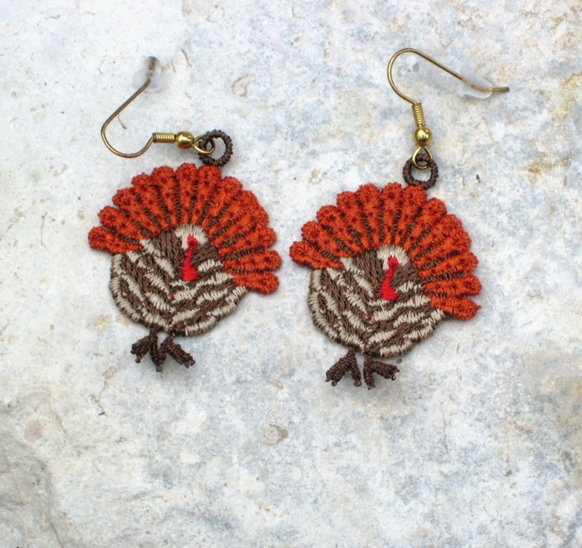 THANKSGIVING TURKEY EARRINGS for the Holidays Pierced Ears | Etsy