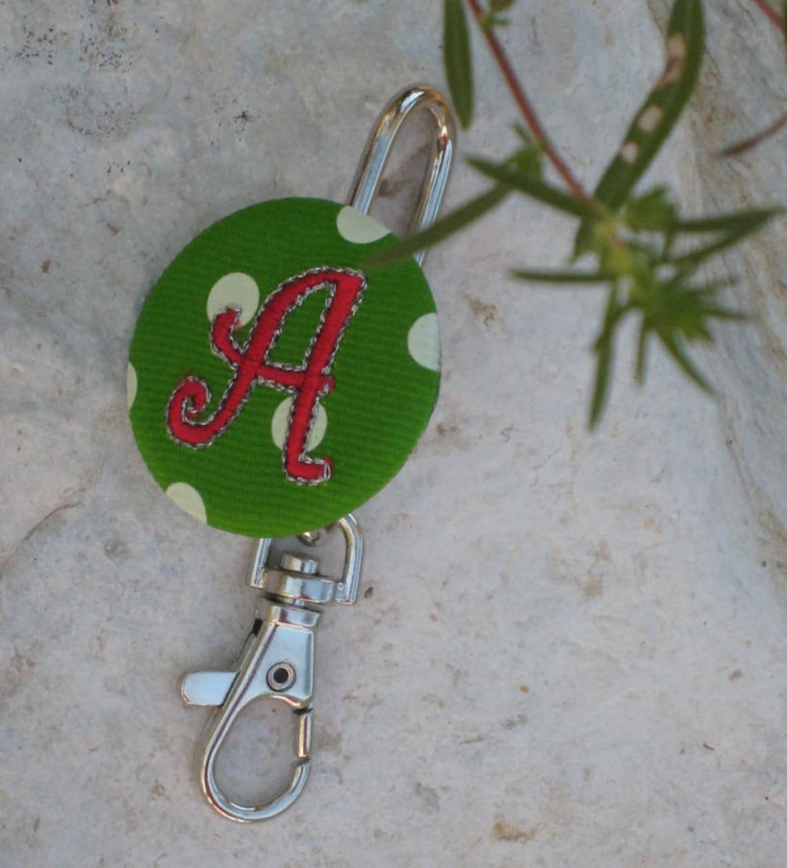 MONOGRAMMED FINDERS KEY Purse Find Keys Fast Covered Polka | Etsy