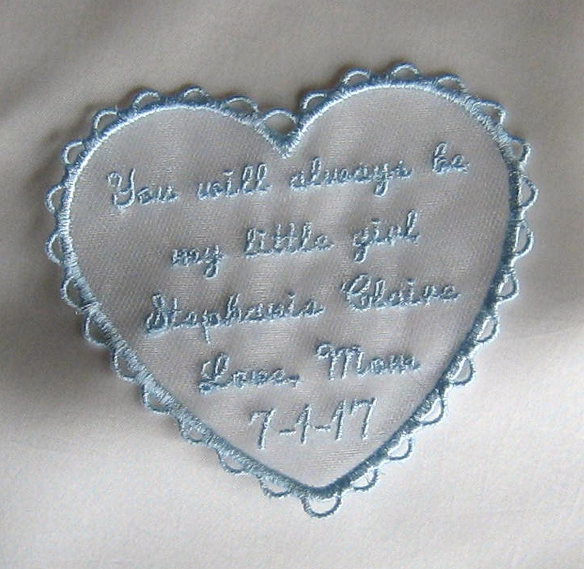 NETTING WEDDING Label Heart Shape Embroidered Choice of | Etsy