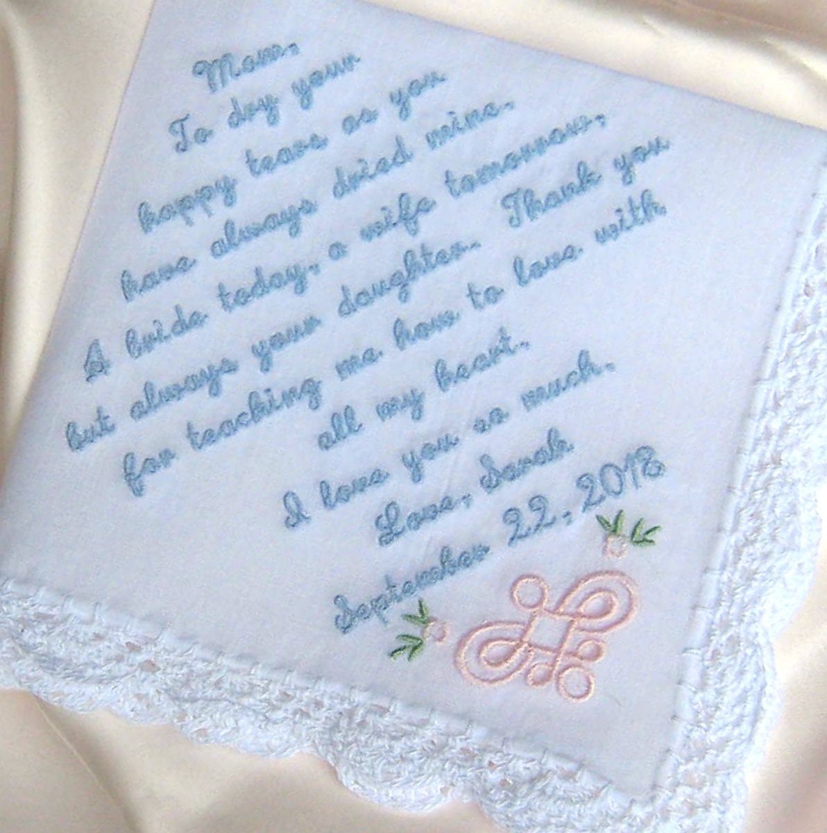 LACE WEDDING HANDKERCHIEF With a Personal Message Rolled | Etsy