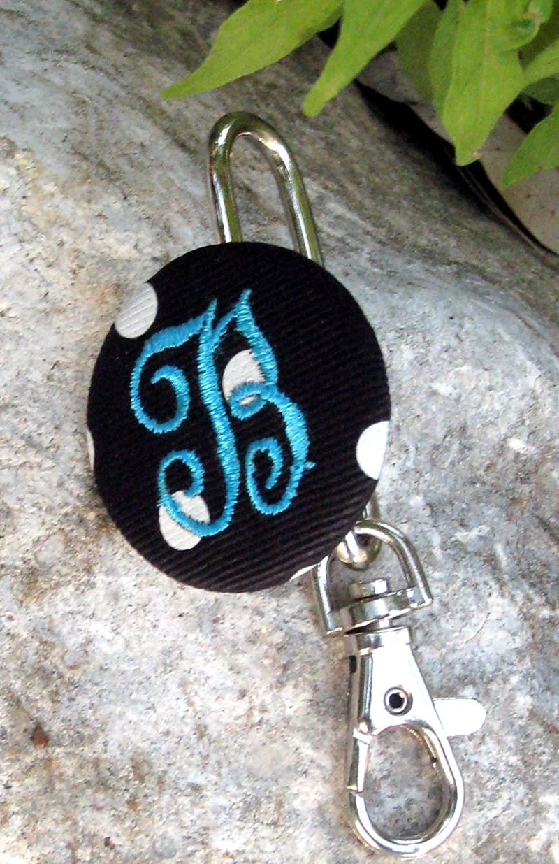 MONOGRAMMED FINDERS KEY Purse Find Keys Fast Covered Polka | Etsy