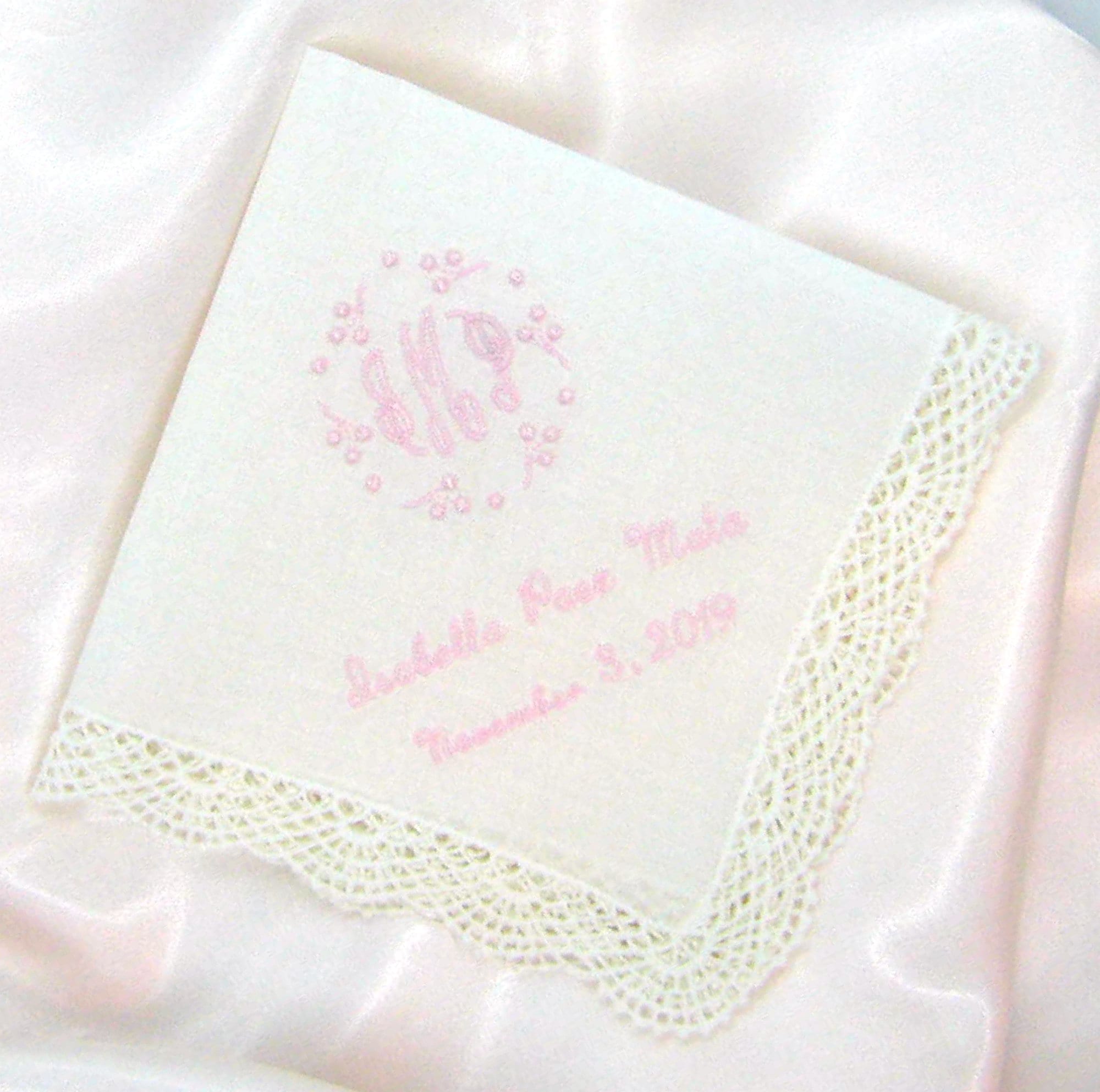 BAPTISM HANDKERCHIEF Christening Confirmation Name | Etsy