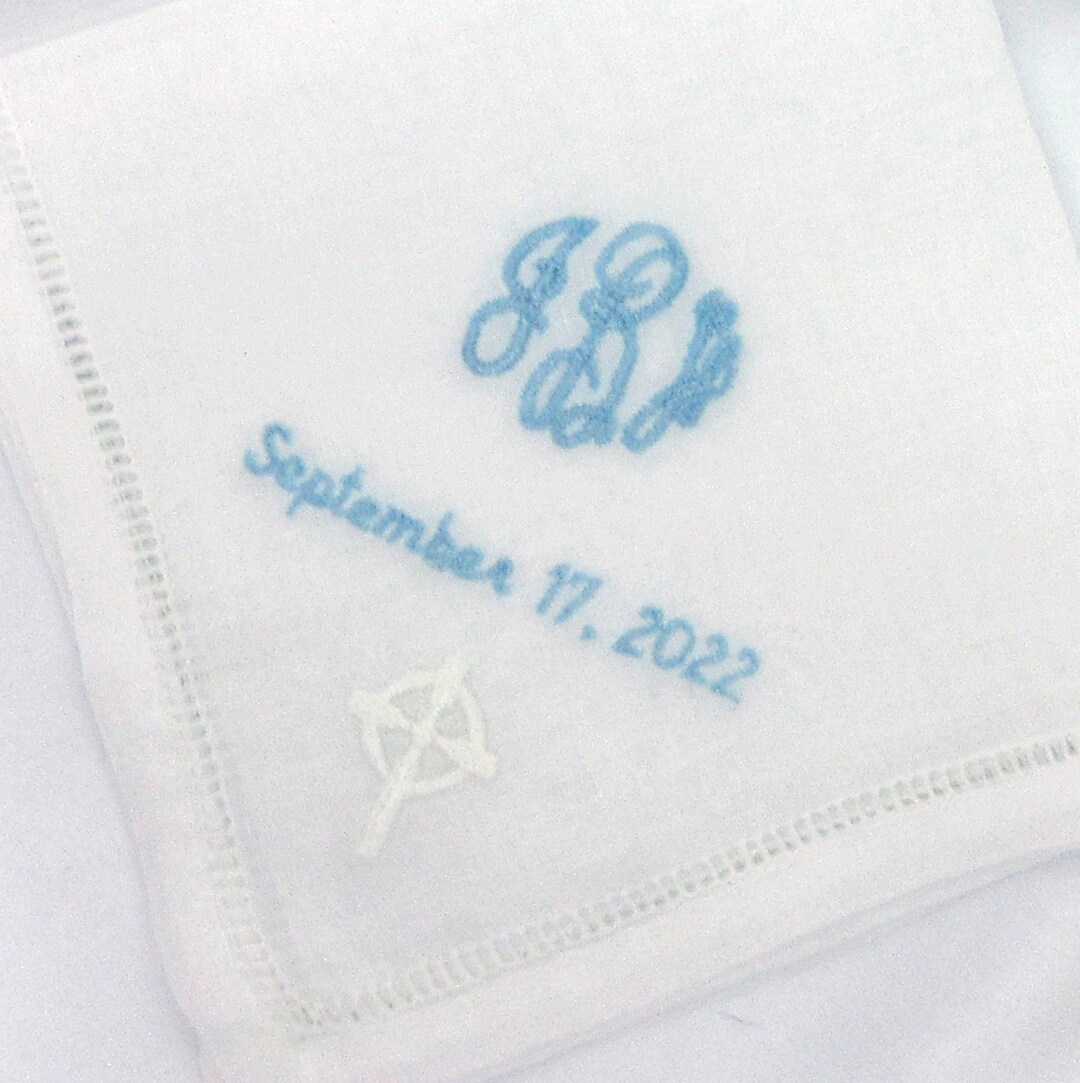SMALL CROSS HANDKERCHIEF for Baby Boy, Christening/baptism, Personalize ...