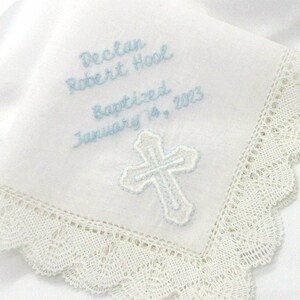 BAPTISM HANDKERCHIEF, Christening, Confirmation, Personalized ...