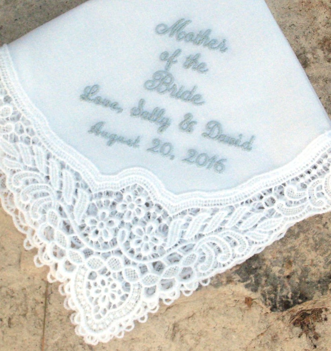 PLAUEN LACE WEDDING Hanky, Mother of the Bride, Engagement/shower Gift ...