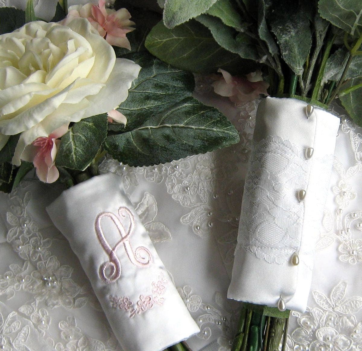 BOUQUET WRAP Regular Size Bridal Embellished With Lace | Etsy