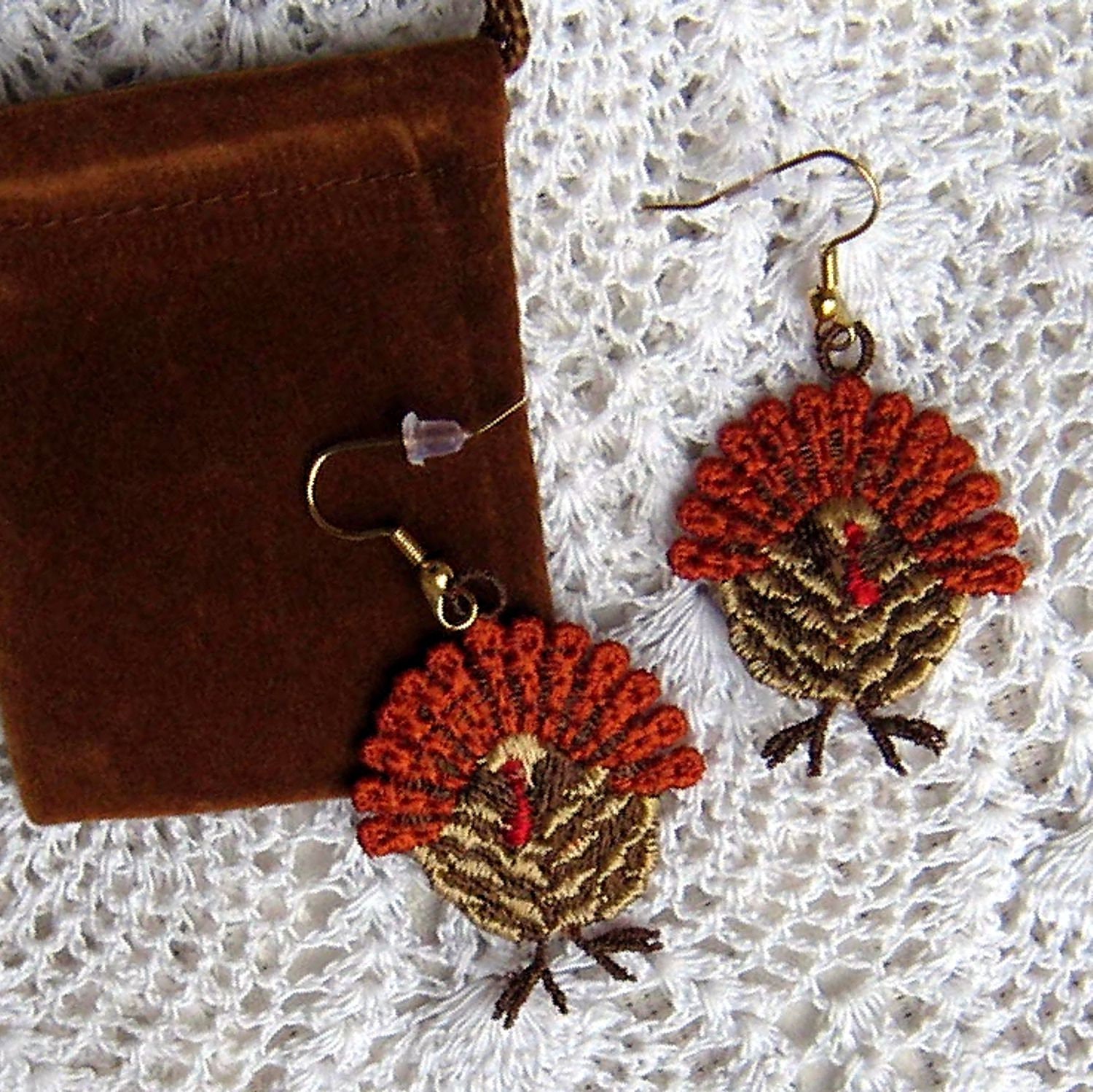 THANKSGIVING TURKEY EARRINGS For the Holidays Pierced Ears | Etsy