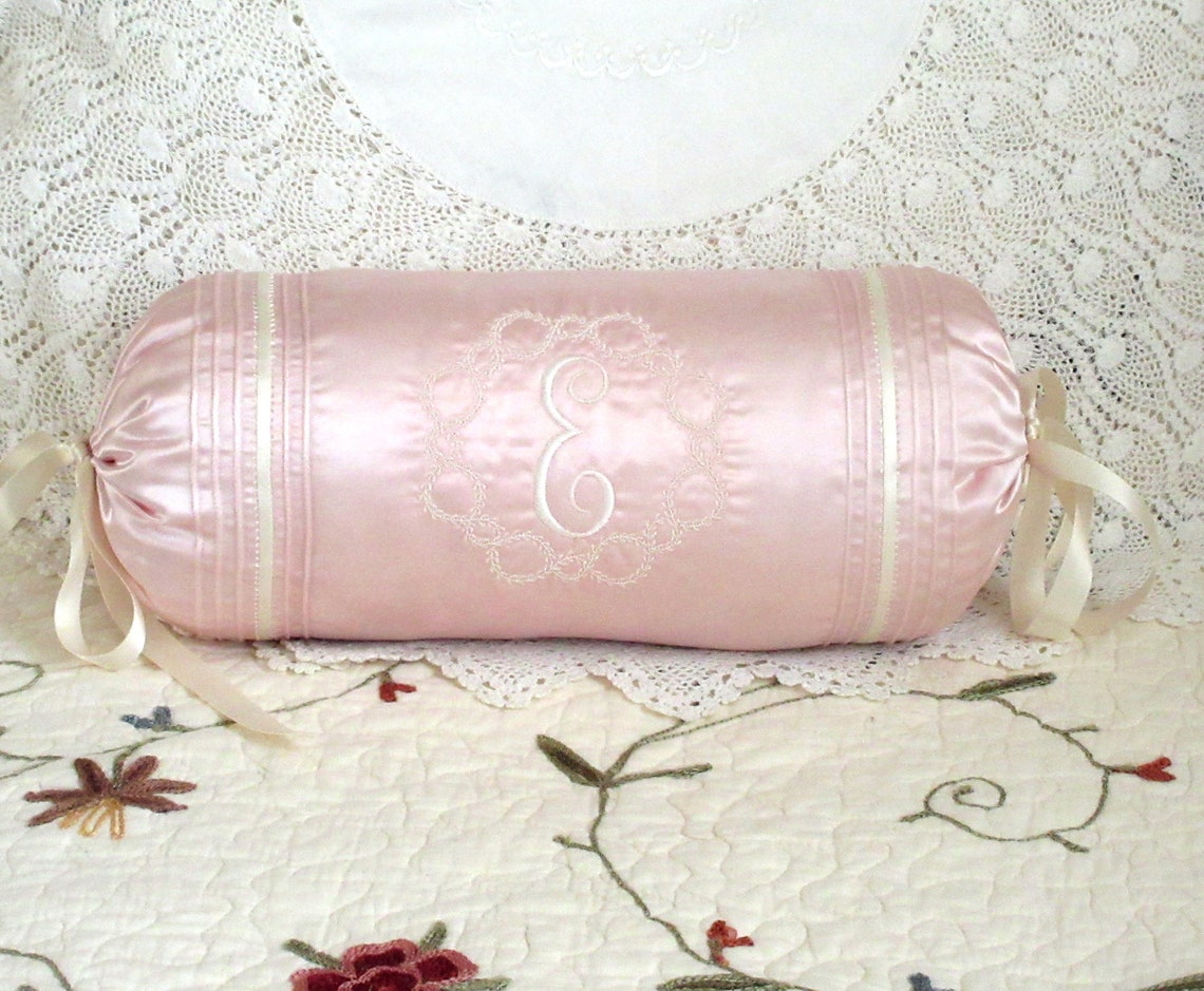 NECK ROLL PILLOW Covered in Soft Satin Ribbon & Pin Tuck - Etsy