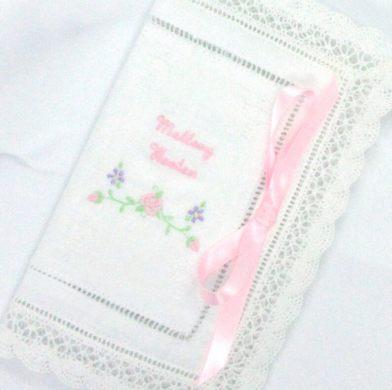 MONOGRAMMED LINEN & LACE Bible Cover Hemstitched Entredeux | Etsy