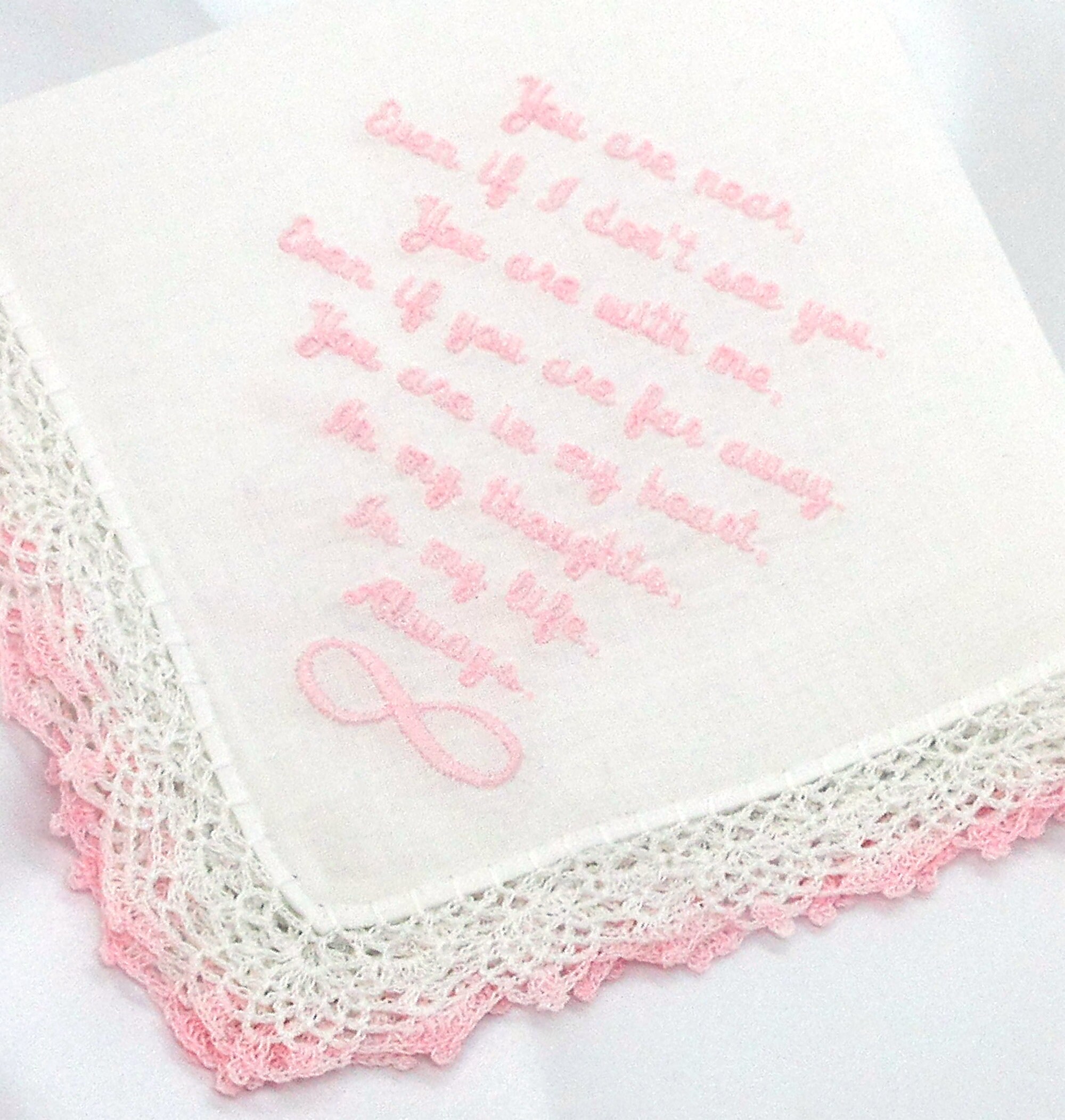 REMEMBRANCE HANDKERCHIEF For Her Memory Poem and Infinity | Etsy