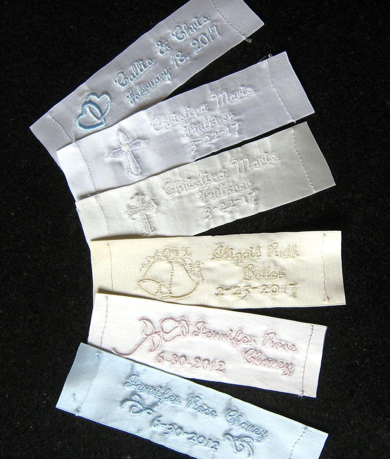 PERSONALIZED WEDDING DRESS Label, Custom Emboidered, Your Name ...