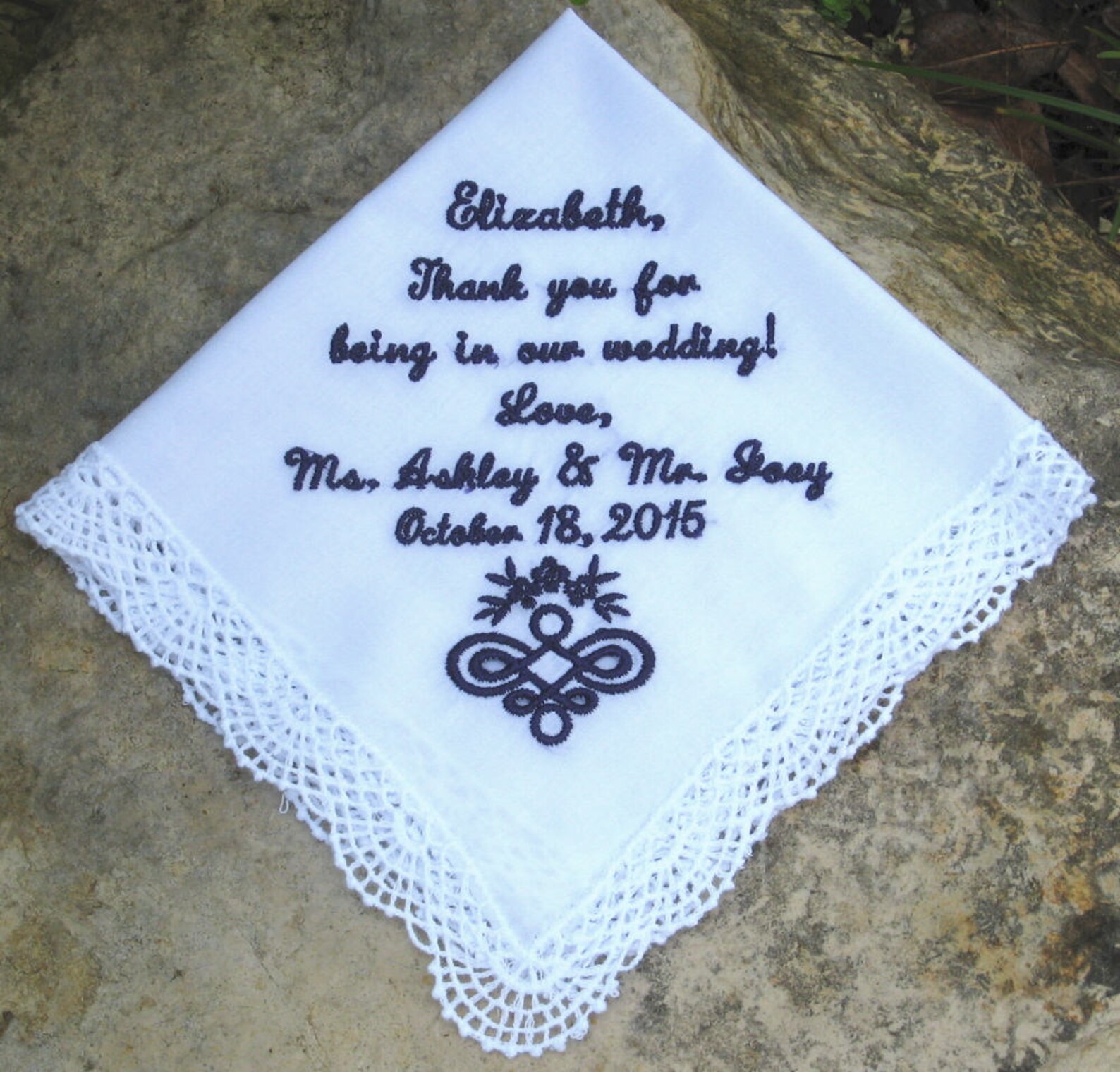 WEDDING HANDKERCHIEF With a Personal Message Mother of the | Etsy