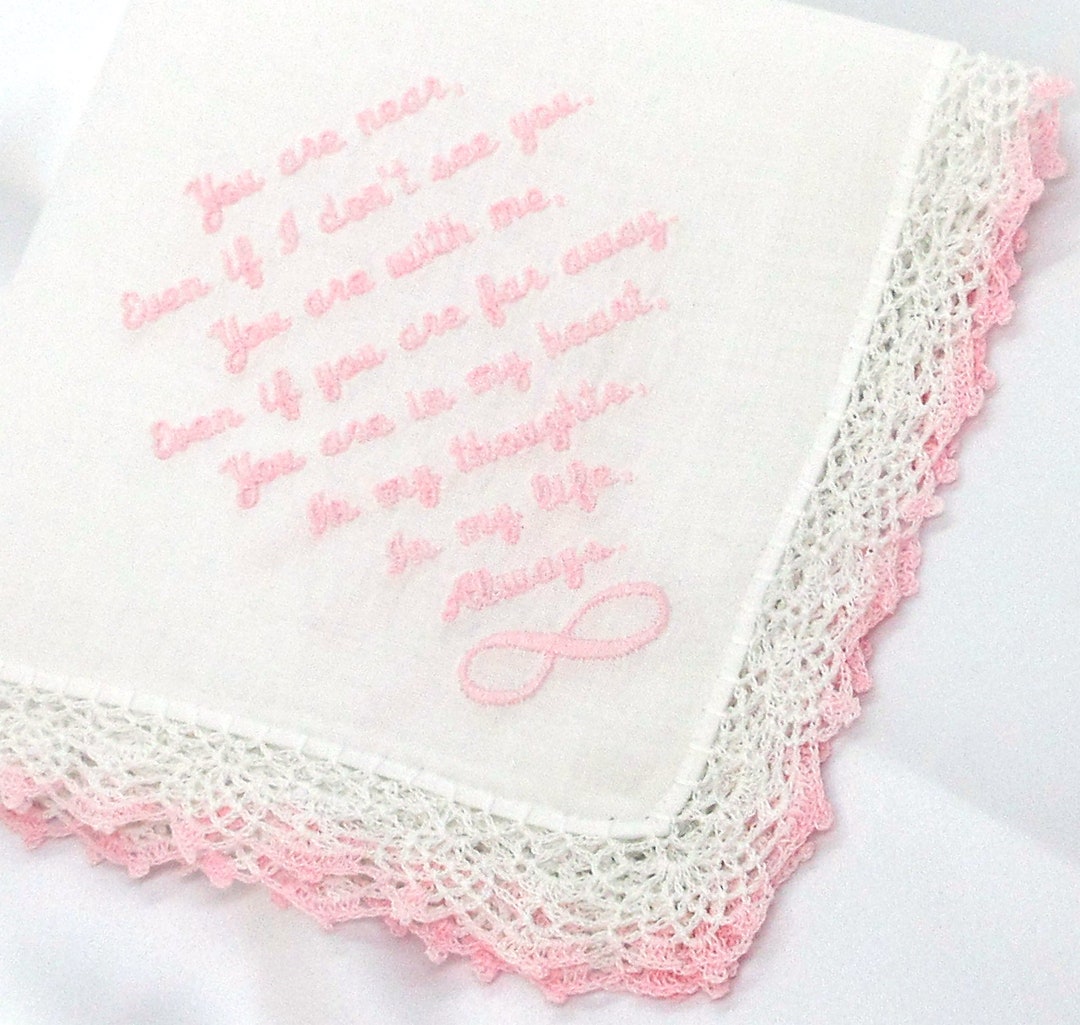 REMEMBRANCE HANDKERCHIEF, for Her, Memory Poem and Infinity Design ...