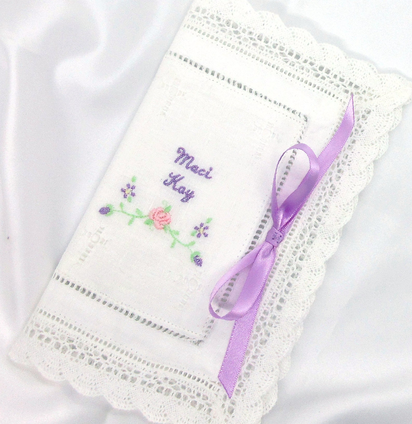 MONOGRAMMED LINEN & LACE Bible Cover Hemstitched Entredeux - Etsy