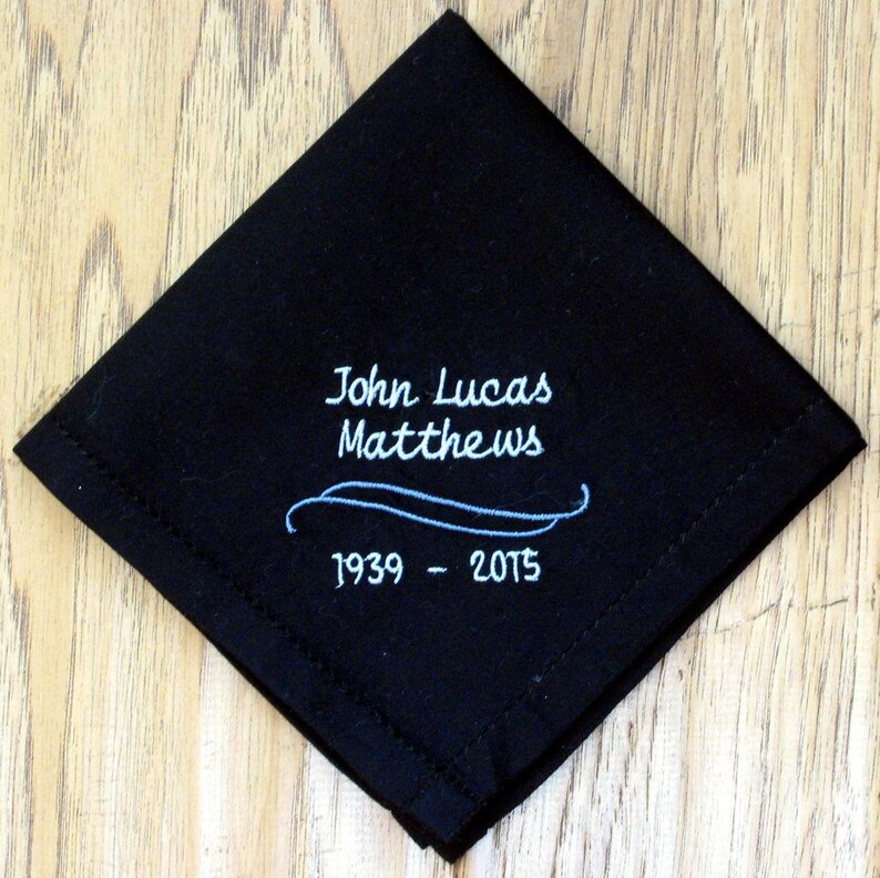 REMEMBRANCE HANDKERCHIEF Sympathy Personalize Name and - Etsy
