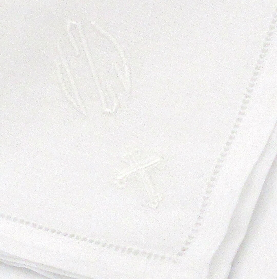 SMALL CROSS HANDKERCHIEF for Baby Boy, Christening/baptism, Personalize ...
