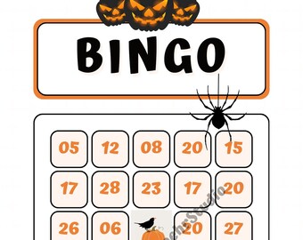 Halloween Bingo Game Printable Instant Download - Etsy