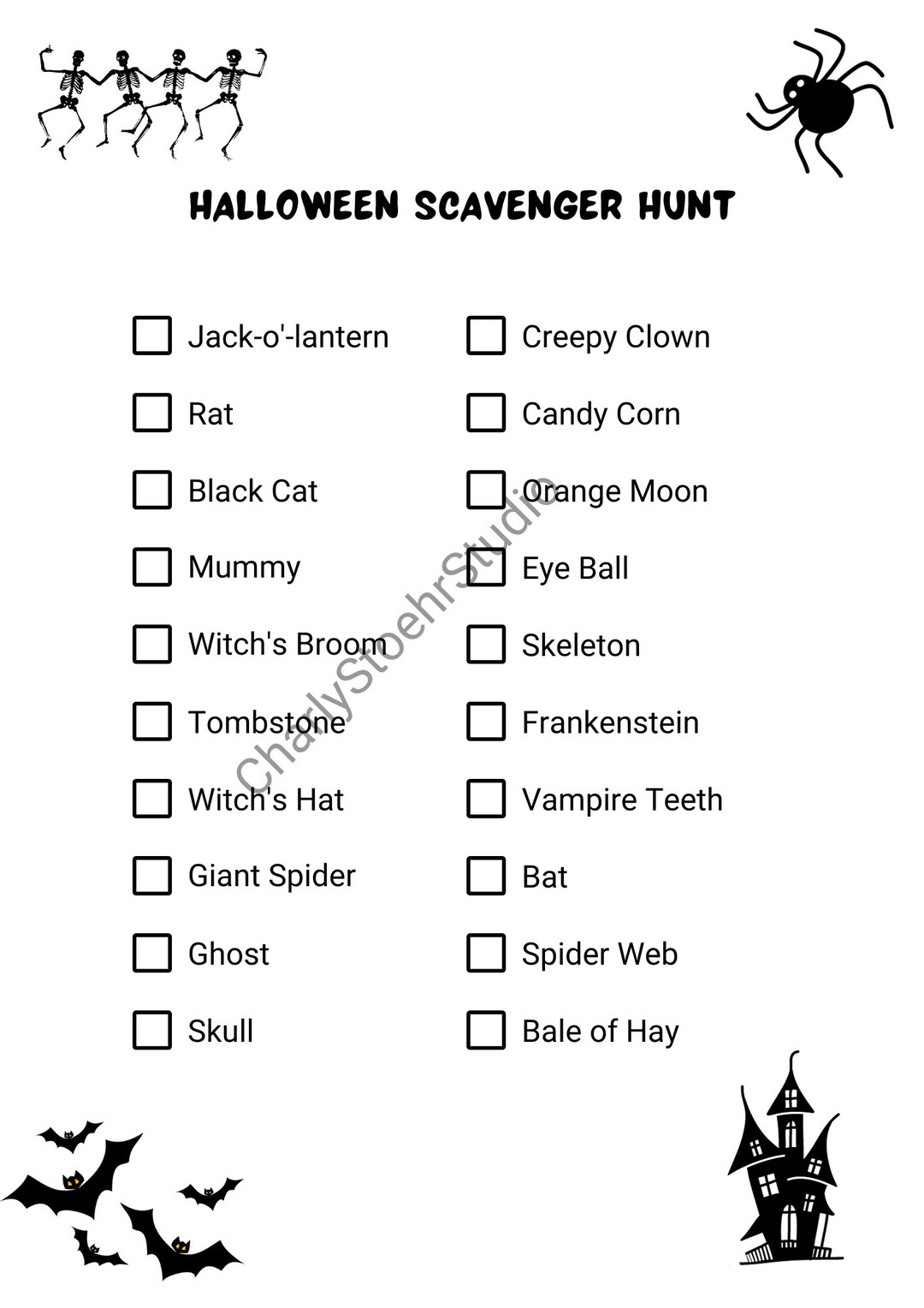 Halloween Scavenger Hunt Game Printable - Etsy