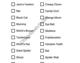 Halloween Scavenger Hunt Checklist Printable Template - Etsy