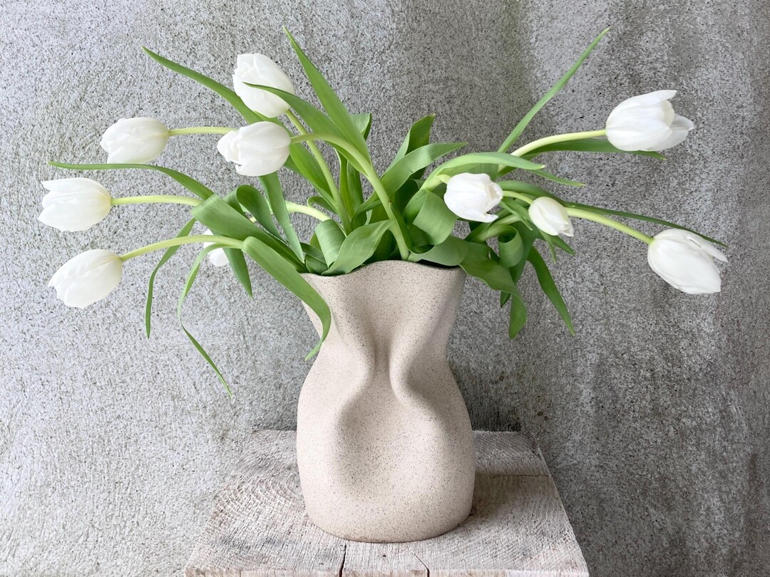 Dumpling Ceramic Vase in Speckled Sandy Clay - Etsy