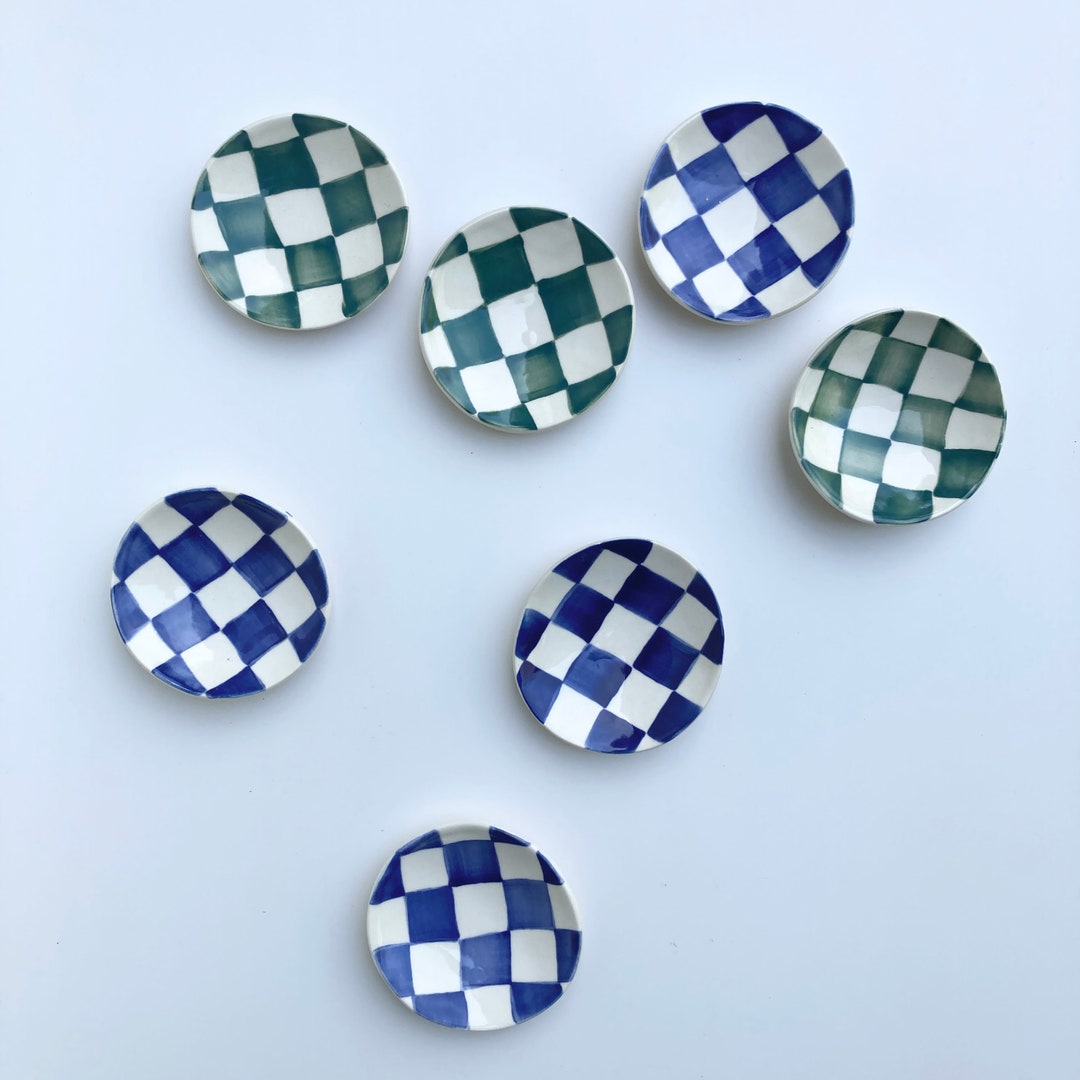 Ceramic Checker Plate / Ring Dish - Etsy