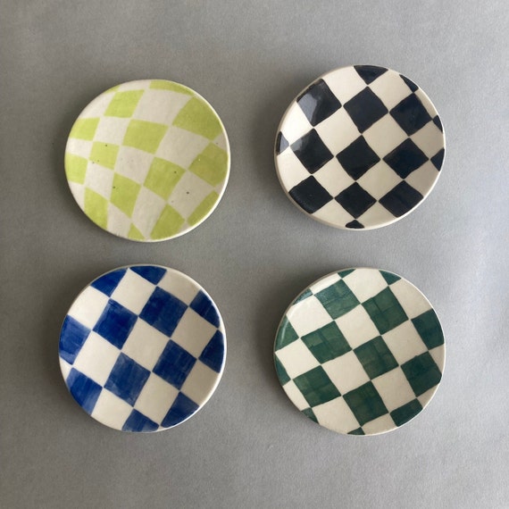 Ceramic Checker Plate / Ring Dish - Etsy