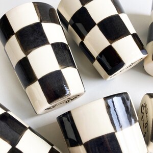 Checker Ceramic CUP - Etsy