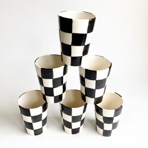 Checker Ceramic CUP - Etsy