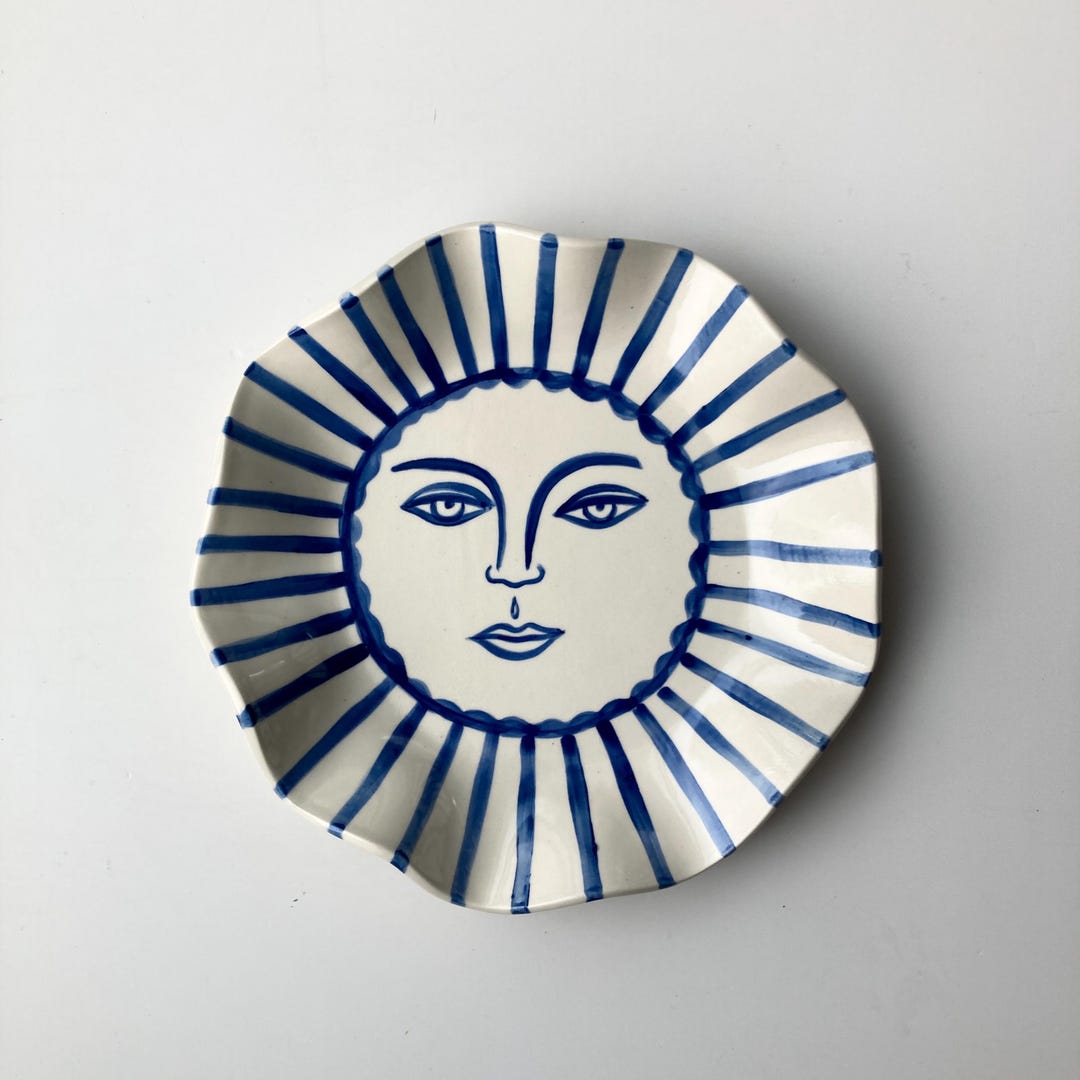 SUN Ceramic Wavy Plates / Wall Plates / Serving Plates / Wall Ceramics ...
