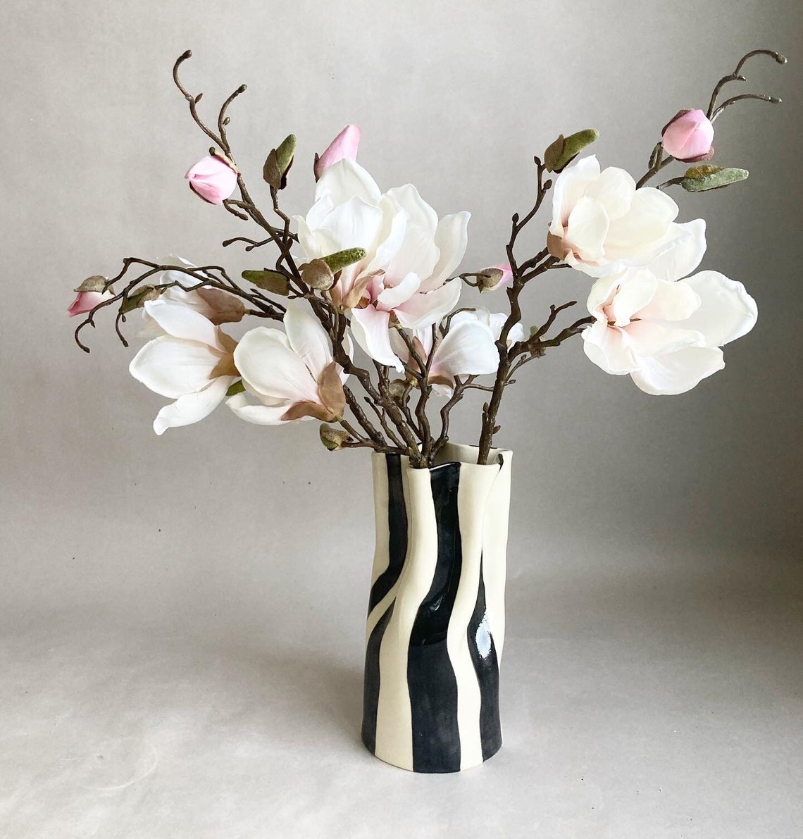 Ready to SHIP Ceramic Vase With Stripes - Etsy
