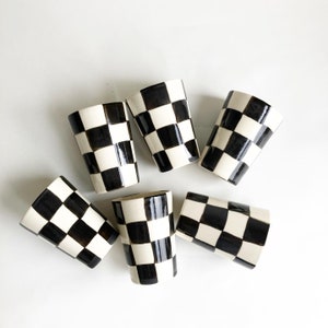 Checker Ceramic CUP - Etsy