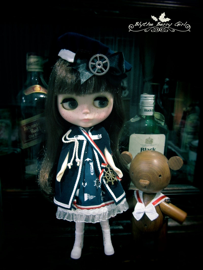 Blythe Gothic Navy Marine Military Steampunk Sailor Dress | Etsy