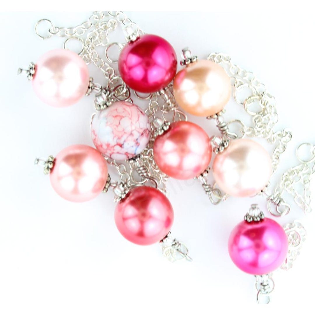 Red Pearls - Scarf Slide Interchangeable Beads - Glass Pearls - Ibella ...