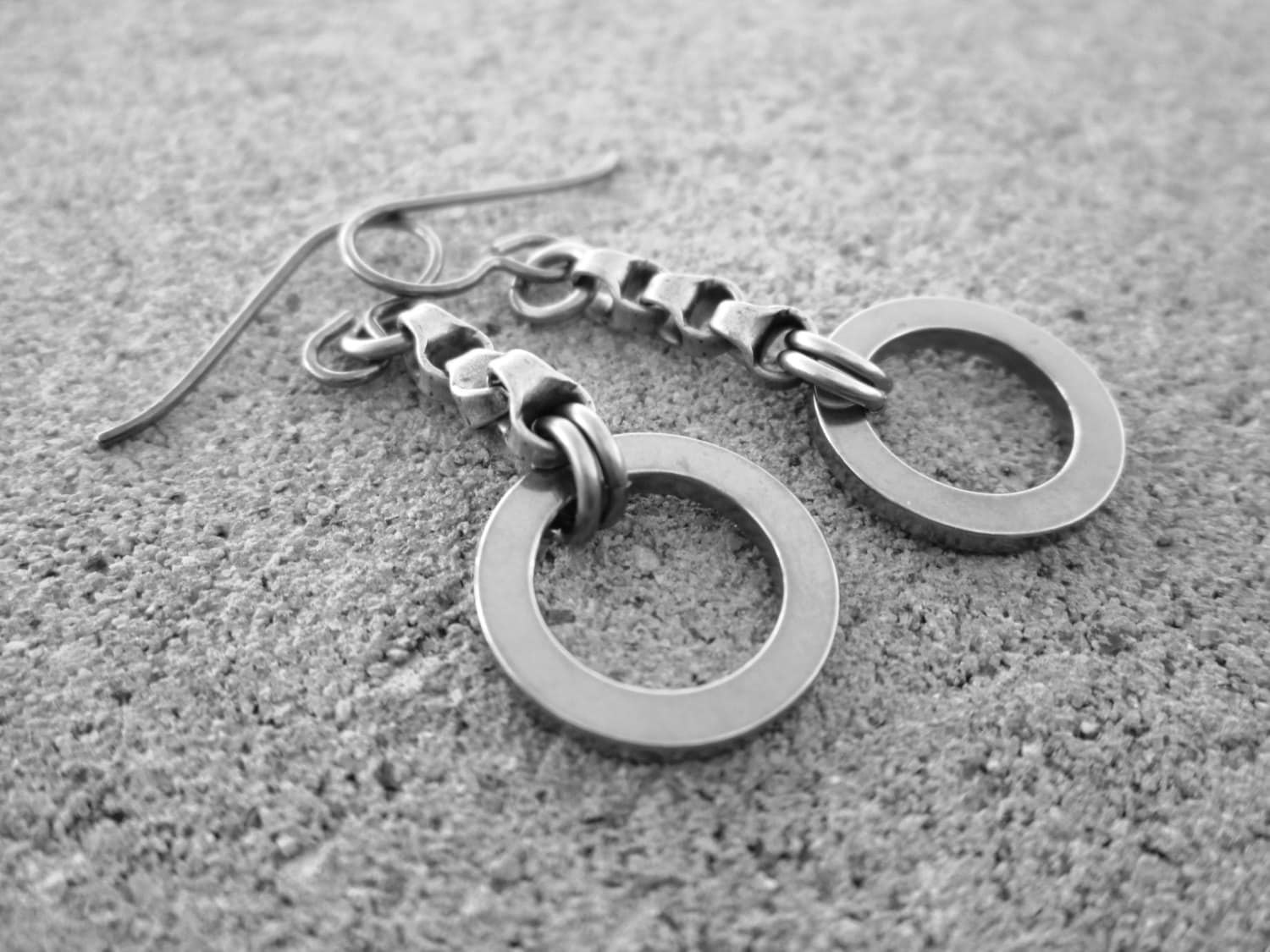 Stainless Steel Chain Earrings Metal Dangle Earings | Etsy