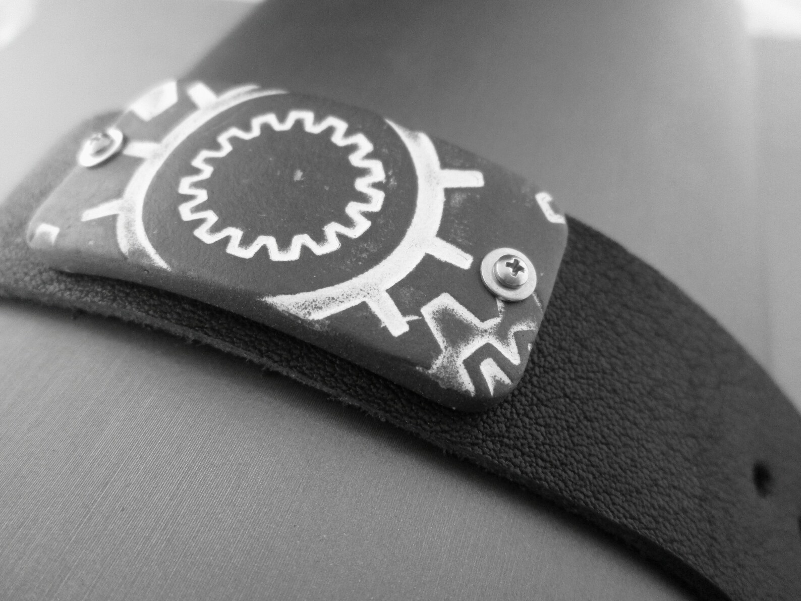 Black Gear Bracelet Unisex Black Leather Bracelet Industrial | Etsy